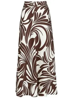 La DoubleJ Abstract-print Midi Skirt - White