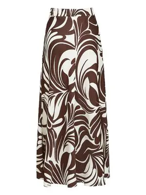 La DoubleJ Abstract-print Midi Skirt