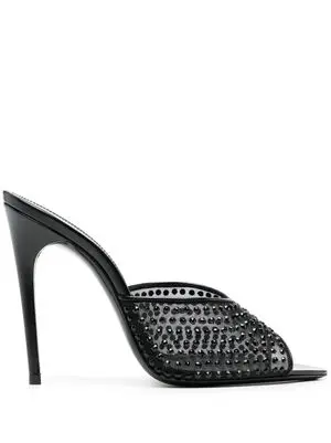Saint Laurent Embellished Leather Mules