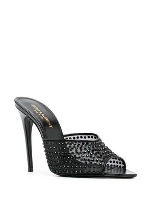 Saint Laurent Embellished Leather Mules