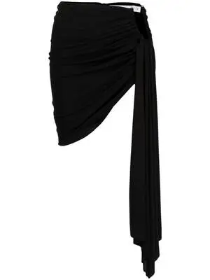 Christopher Esber Arced Palm Draped Miniskirt - Black