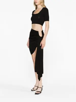 Christopher Esber Arced Palm Draped Miniskirt - Black