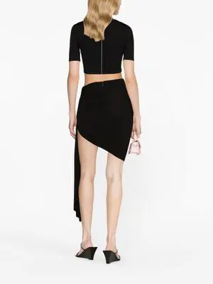 Christopher Esber Arced Palm Draped Miniskirt - Black