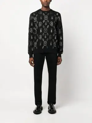 Philipp Plein Ls Jacquard Monogram Jumper