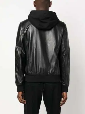 Philipp Plein Leather Hooded Jacket