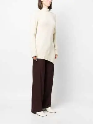 JIL SANDER Asymmetric-hem Jumper - Neutrals