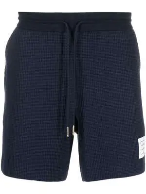 Thom Browne Waffle-effect Drawstring Shorts - Blue