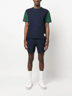 Thom Browne Waffle-effect Drawstring Shorts - Blue