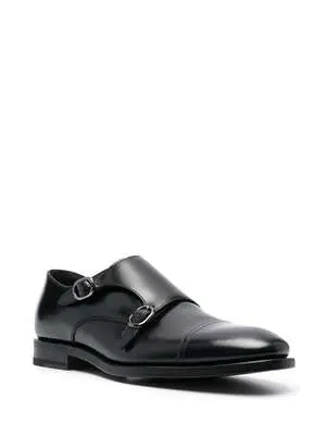 HENDERSON BARACCO Side-buckle Leather Monk Shoes - Black