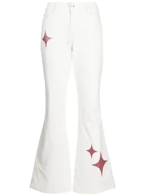 MADISON MAISON Star-print Flared Jeans - White