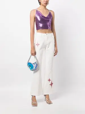 MADISON MAISON Star-print Flared Jeans - White