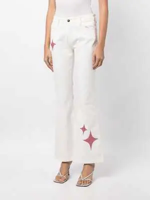 MADISON MAISON Star-print Flared Jeans - White