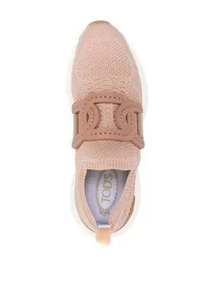 TOD'S Chain-embellished Woven Sneakers