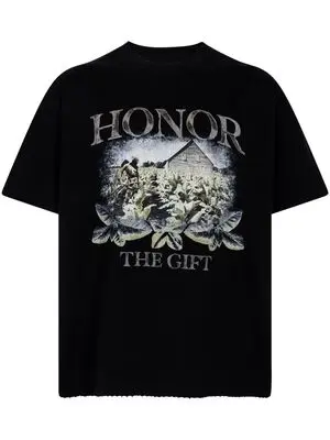 HONOR THE GIFT D-holiday Tobacco Field Short-sleeve T-shirt - Black