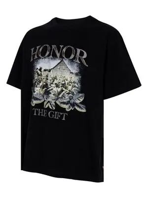 HONOR THE GIFT D-holiday Tobacco Field Short-sleeve T-shirt - Black