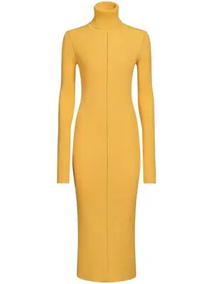 Marni Roll-neck Ribbed Knit Midi Dress - Yellow