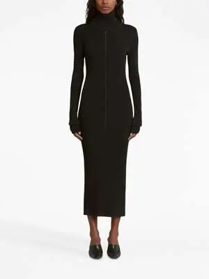 Marni Roll-neck Ribbed Midi Dress - Black