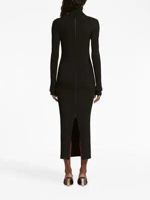 Marni Roll-neck Ribbed Midi Dress - Black