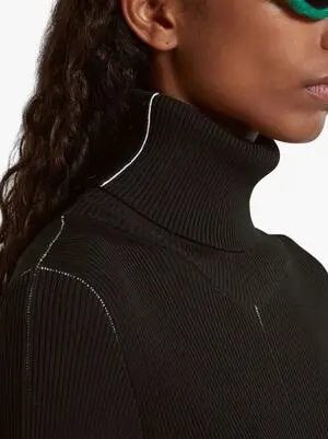 Marni Roll-neck Ribbed Midi Dress - Black
