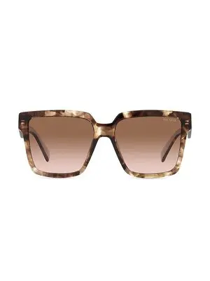 Prada 56mm Square Sunglasses Brown Tortoise