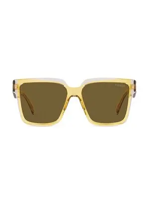 Prada 56mm Square Sunglasses Dark Brown