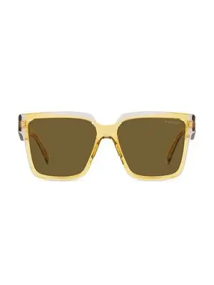 Prada 56mm Square Sunglasses Ocher Crystal Grey