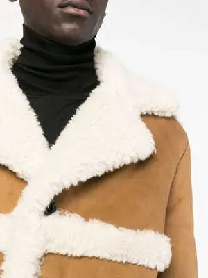 Sacai Faux-shearling Single-breasted Coat