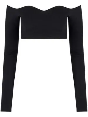 Nina Ricci Off-shoulder Cropped Top - Black