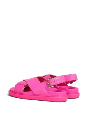 Marni Fussbet Leather Sandals - Pink