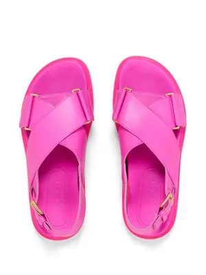 Marni Fussbet Leather Sandals - Pink