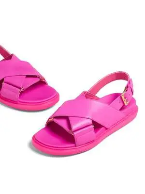 Marni Fussbet Leather Sandals - Pink