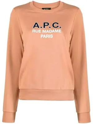 A.p.c. Madame Logo-print Cotton Sweatshirt - Pink