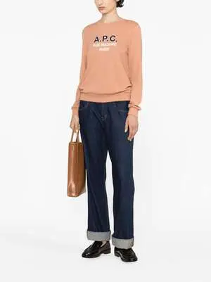 A.p.c. Madame Logo-print Cotton Sweatshirt - Pink