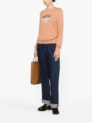 A.p.c. Madame Logo-print Cotton Sweatshirt - Pink