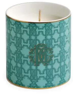 Roberto Cavalli Turquoise Monogram Scented Candle - Blue