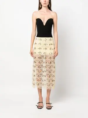 SIEDRES Sequinned Sheer Midi Skirt