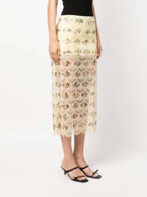 SIEDRES Sequinned Sheer Midi Skirt