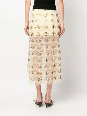 SIEDRES Sequinned Sheer Midi Skirt