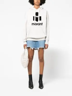 MARANT ETOILE Logo Print Cotton Blend Hoodie