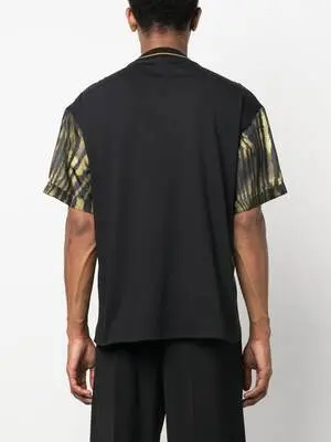 Roberto Cavalli Tiger-print Logo-patch Silk T-shirt