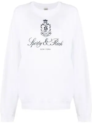 SPORTY & RICH Logo-print Sweatshirt - White