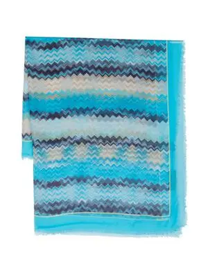 Missoni Zig-zag Print Scarf - Blue