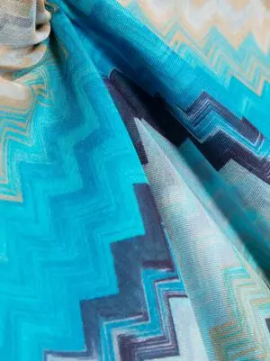 Missoni Zig-zag Print Scarf - Blue
