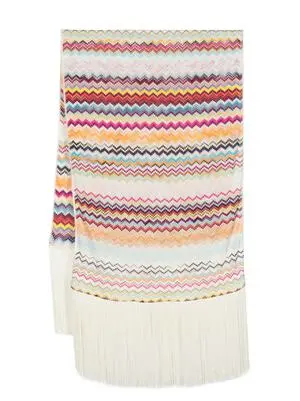 Missoni Zig-zag Woven Scarf - White