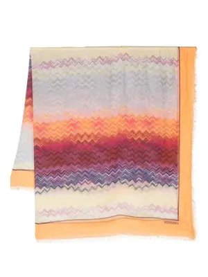 Missoni Zig-zag Print Scarf - Orange