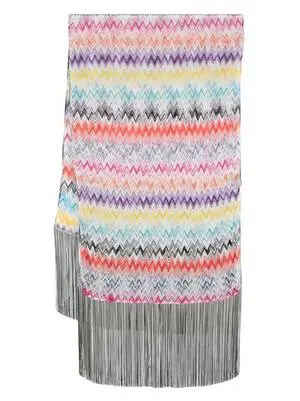 Missoni Zigzag Woven Scarf White