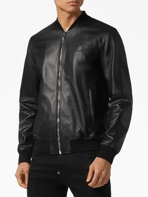 Philipp Plein Billy Leather Bomber Jacket