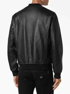 Philipp Plein Billy Leather Bomber Jacket