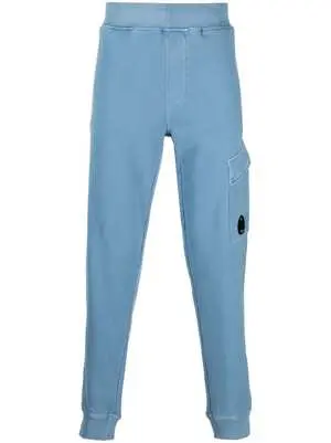 C.P. COMPANY Logo-plaque Cotton Track Pants - Blue