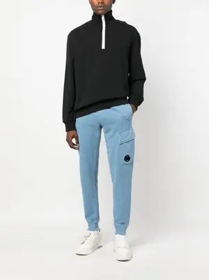 C.P. COMPANY Logo-plaque Cotton Track Pants - Blue